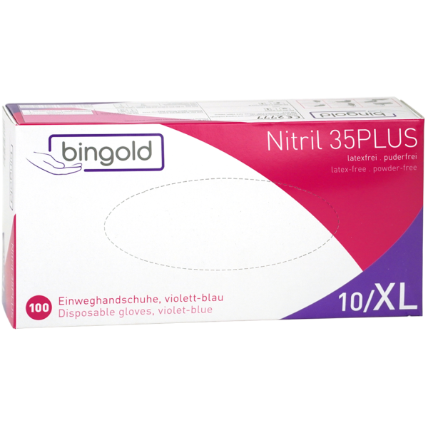 Bingold '35Plus' nitril handschoenen, XL, blauw (100) • Medische ...