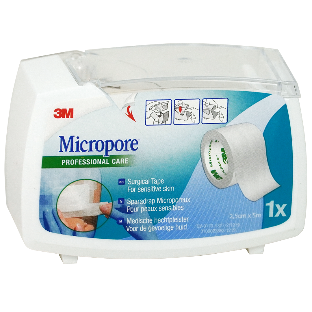 3M™ Micropore™ Chirurgische Hechtpleister op dispenser, 2.5cm x 5m (1 ...