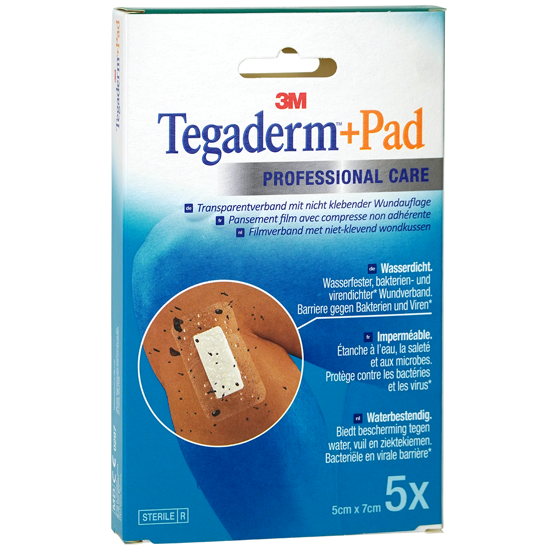 3M™ Tegaderm™ +Pad Transparant Film verband, 5cm x 7cm (5) • Medische ...