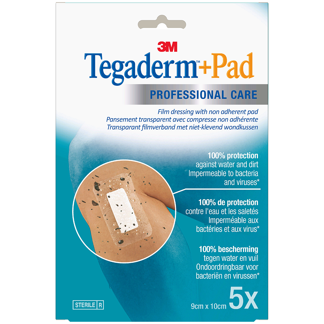 3M™ Tegaderm™ +Pad Transparant Film verband, 9cm x 10cm (5) • Medische ...