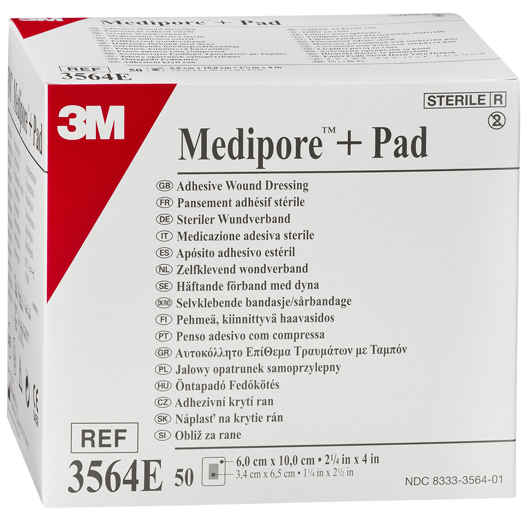 3M™ Medipore™ + Pad - Adhesief wondverband, 6cm x 10cm (50) • Medische ...